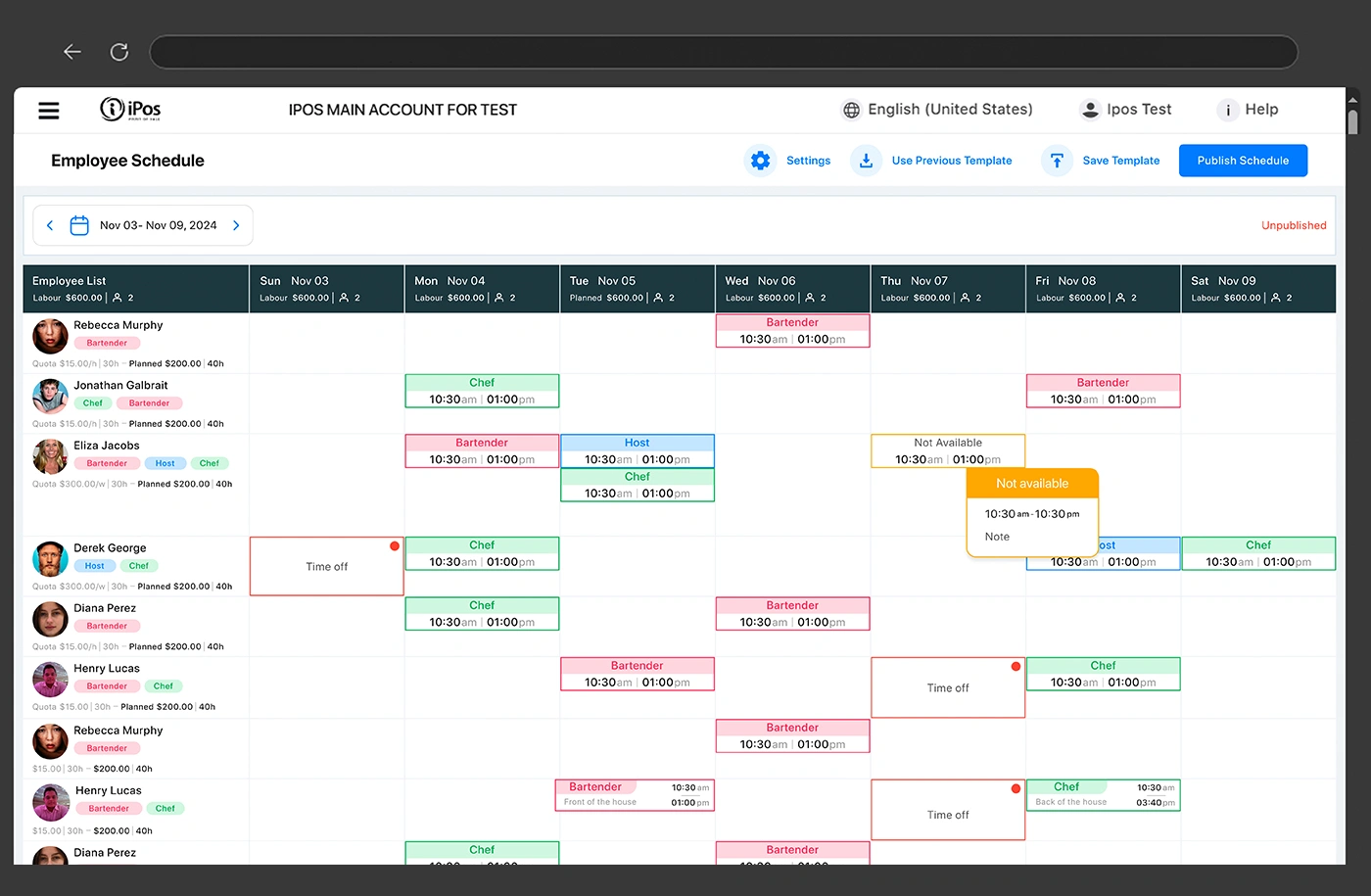 iPos Scheduling | iPos POS